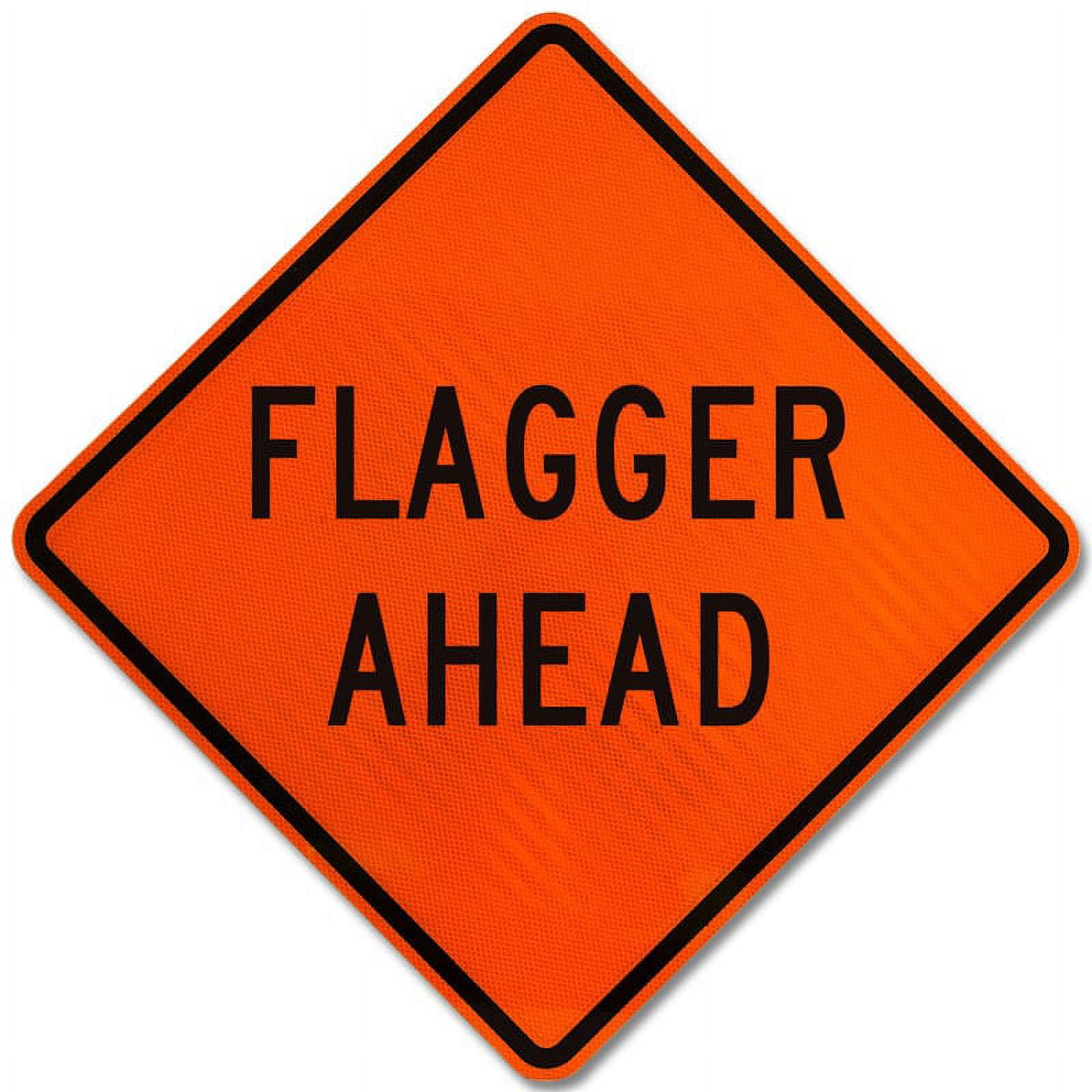 Vinyl Stickers - Flagger Ahead Sign 1 - Safety and Warning Warehouse ...