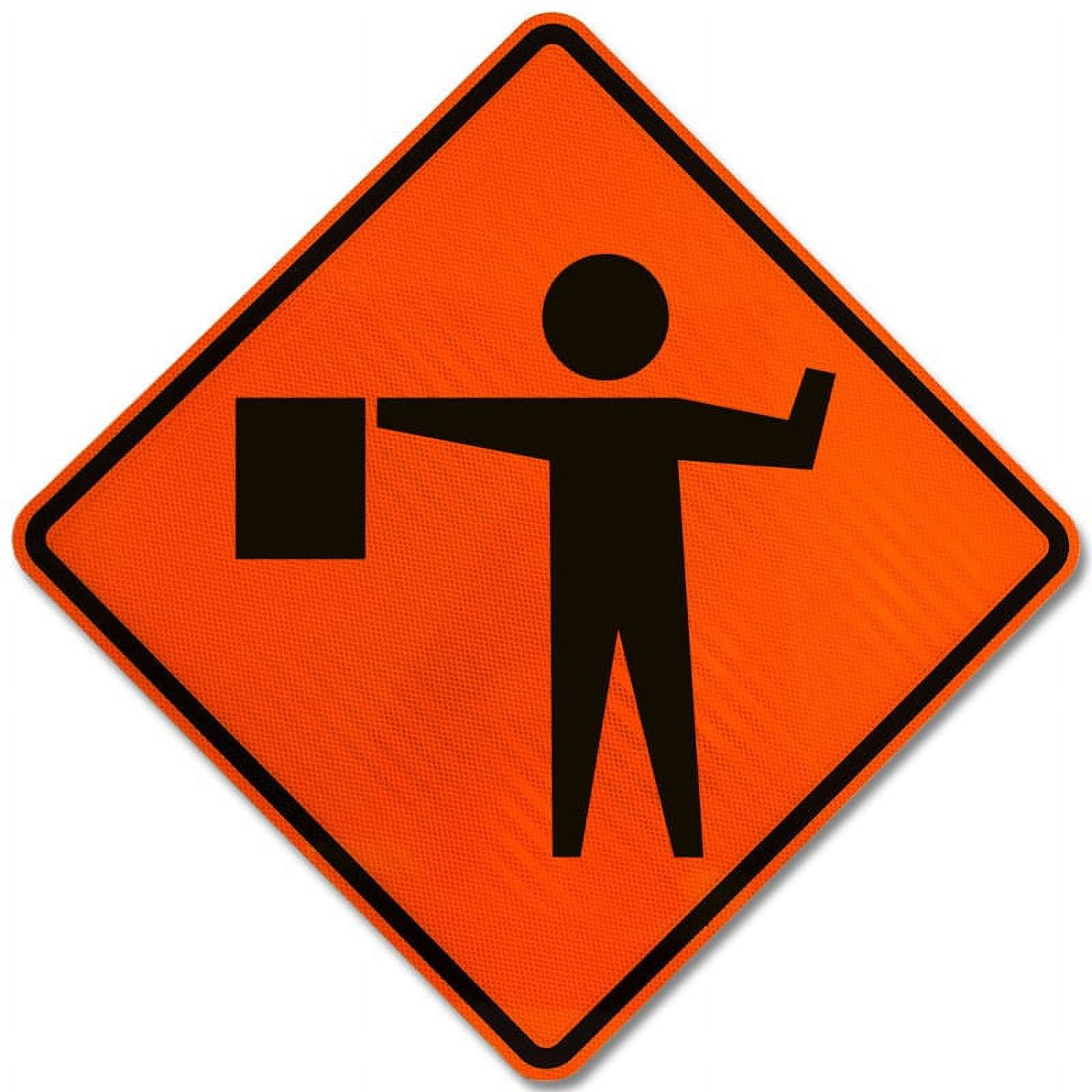 Vinyl Stickers - Flagger Ahead Sign - Safety and Warning Warehouse ...