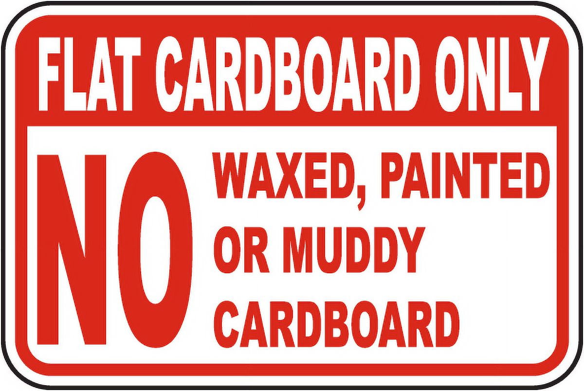 Vinyl Stickers - Flat Cardboard Only Sign - Safety and Warning ...