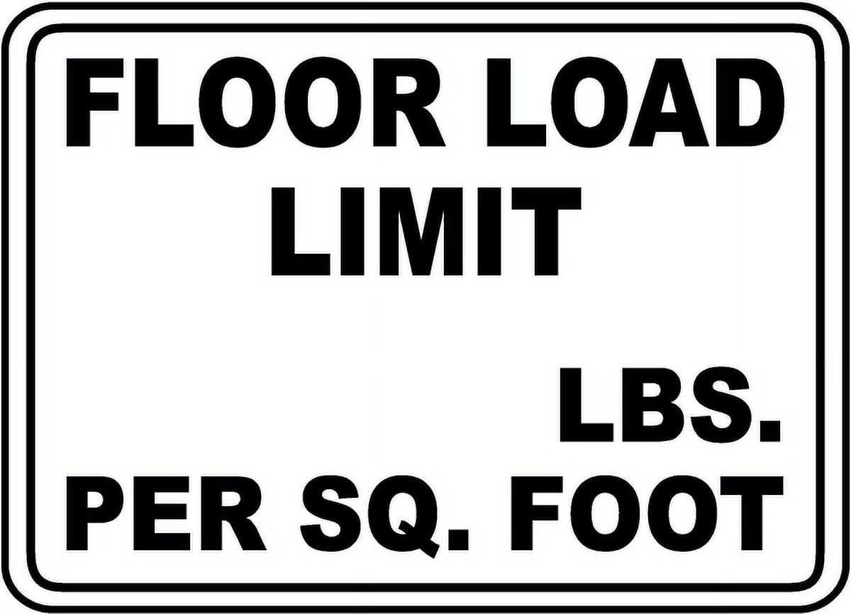 Vinyl Stickers - Floor Load Limit Per Square Foot Sign - Safety and ...