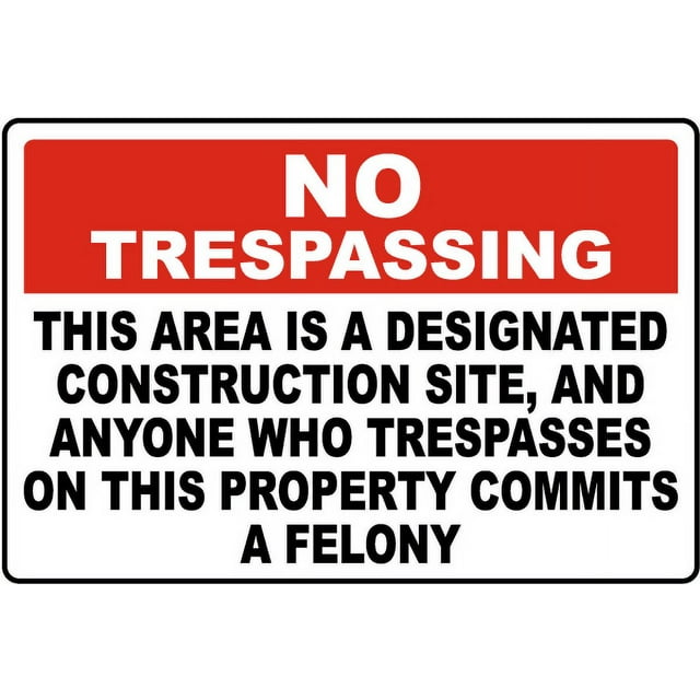 Vinyl Stickers - Florida Designated Construction Site No Trespassing ...