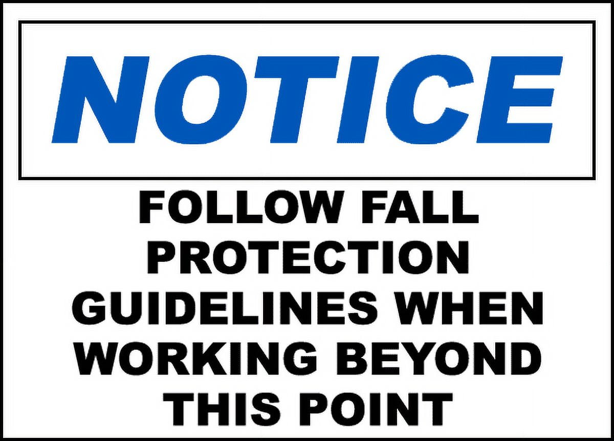 Vinyl Stickers - Follow Fall Protection Guidelines Sign - Safety and ...