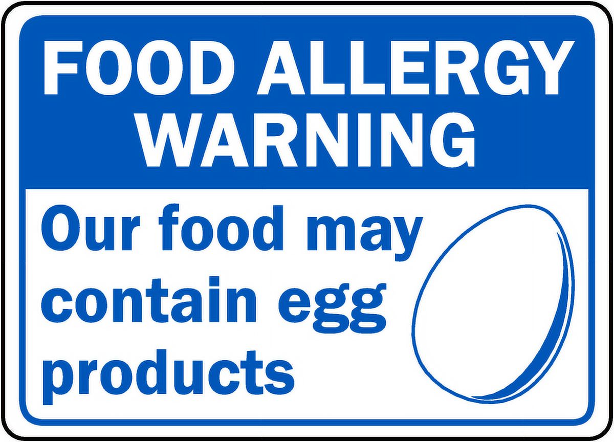 Vinyl Stickers - Food May Contain Egg Products Sign - Safety and ...