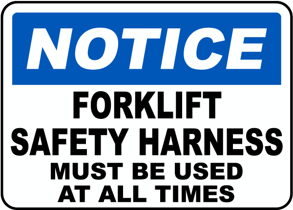 Vinyl Stickers - Forklift Safety Harness Sign - Safety and Warning ...