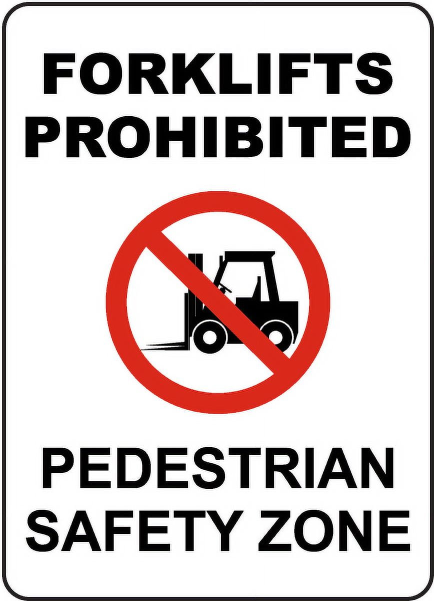 Vinyl Stickers - Forklifts Prohibited Safety Zone Sign - Safety and ...