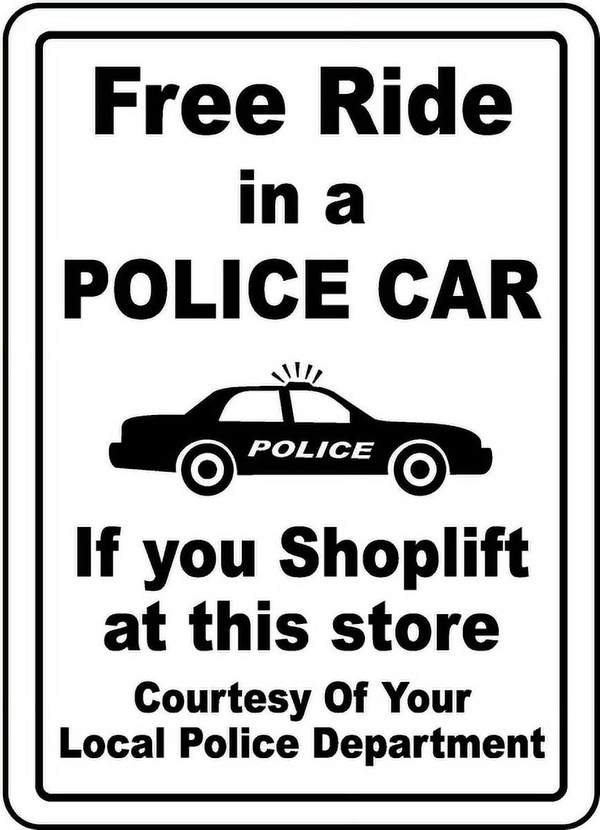 Vinyl Stickers - Free Ride in A Police Car Sign Q2 - Safety and Warning ...