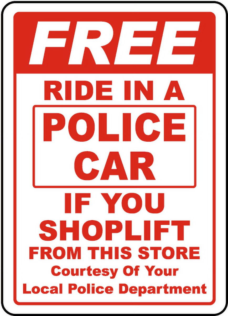 Vinyl Stickers - Free Ride in A Police Car Sign Q3 - Safety and Warning ...