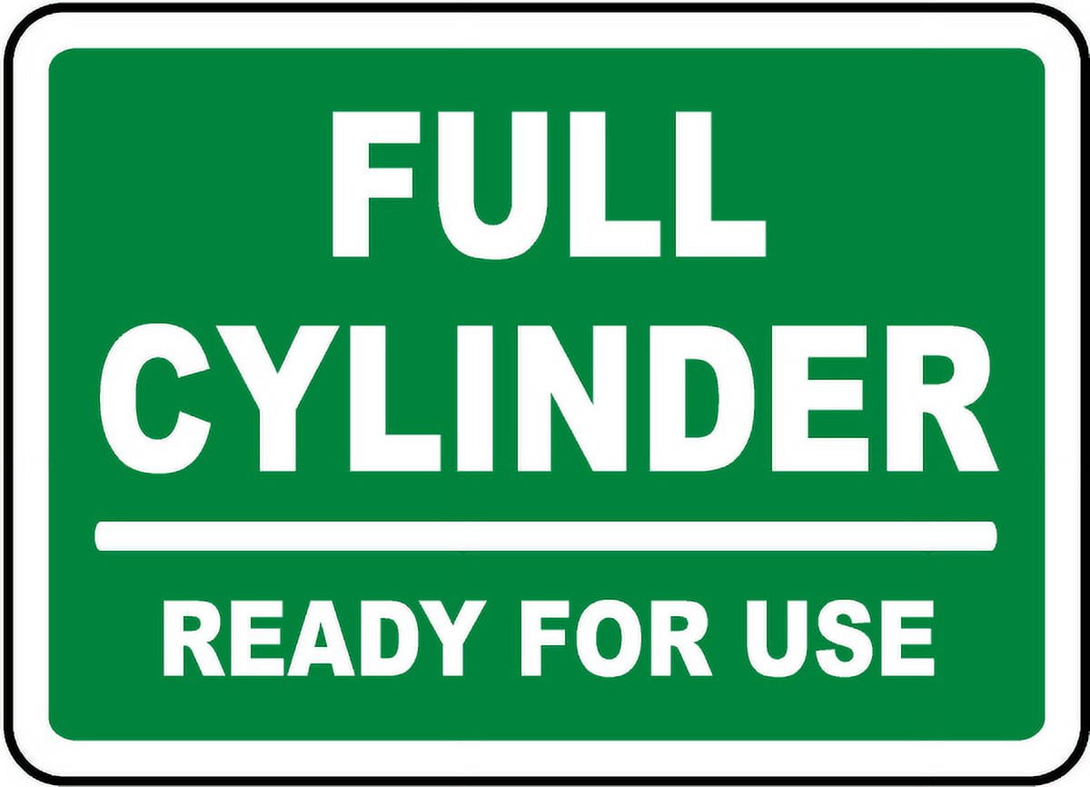 Vinyl Stickers - Full Cylinder Ready for Use Sign - Safety and Warning ...