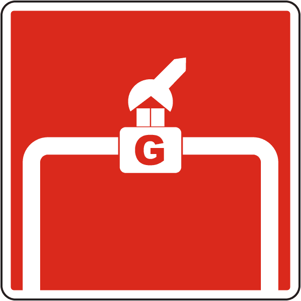 Vinyl Stickers - Gas Shutoff Valve Sign - Safety and Warning Warehouse ...