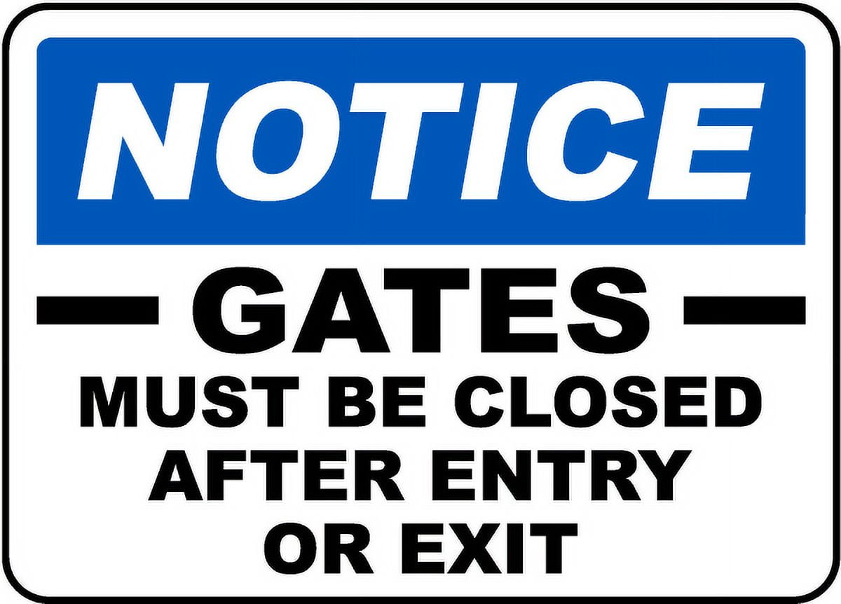 Vinyl Stickers - Gates Must Be Closed Sign - Safety and Warning ...
