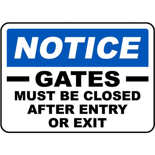Vinyl Stickers - Gates Must Be Closed Sign - Safety and Warning ...
