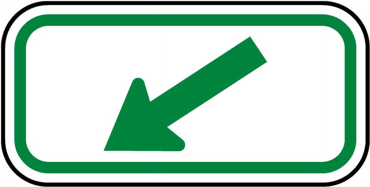 Vinyl Stickers - Green Diagonal Left Arrow Sign R3 - Safety and Warning ...