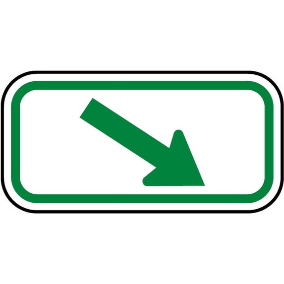 Vinyl Stickers - Green Diagonal Right Arrow Sign R5 - Safety and ...