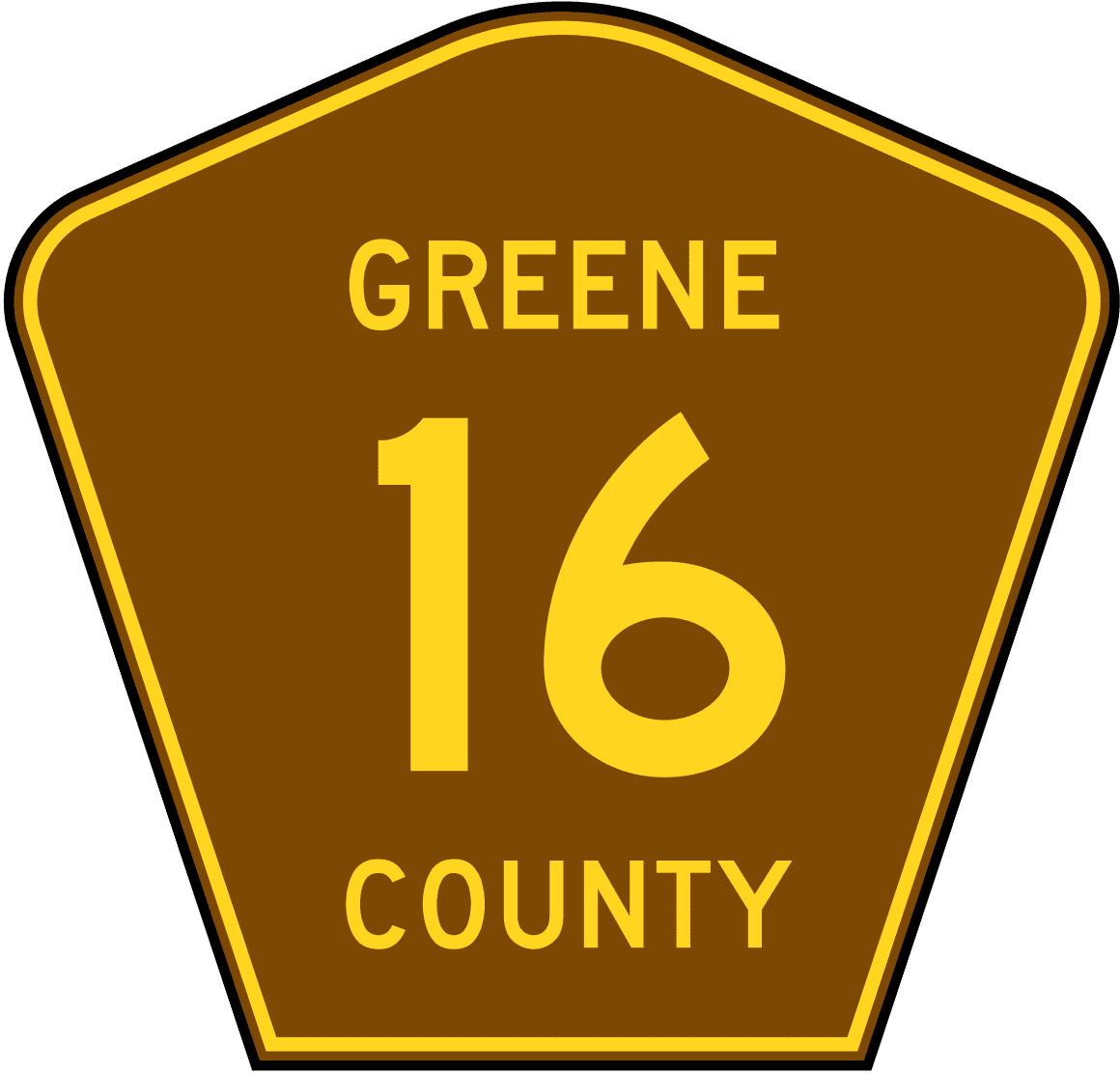Vinyl Stickers - Greene County Route 16 Sign in Catskill/Adirondack ...