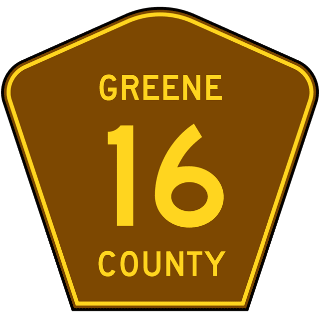 Vinyl Stickers - Greene County Route 16 Sign in Catskill/Adirondack ...
