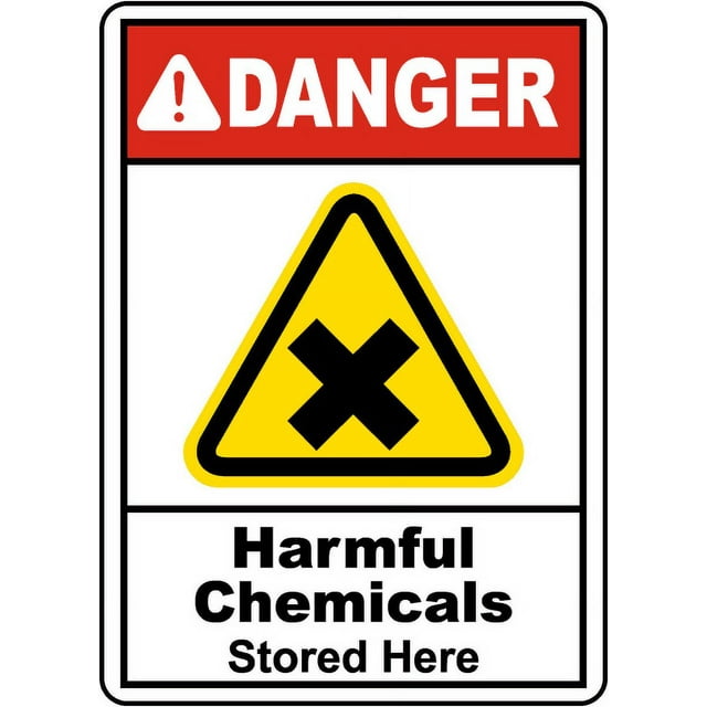 Vinyl Stickers - Harmful Chemicals Stored Here Sign - Safety and ...