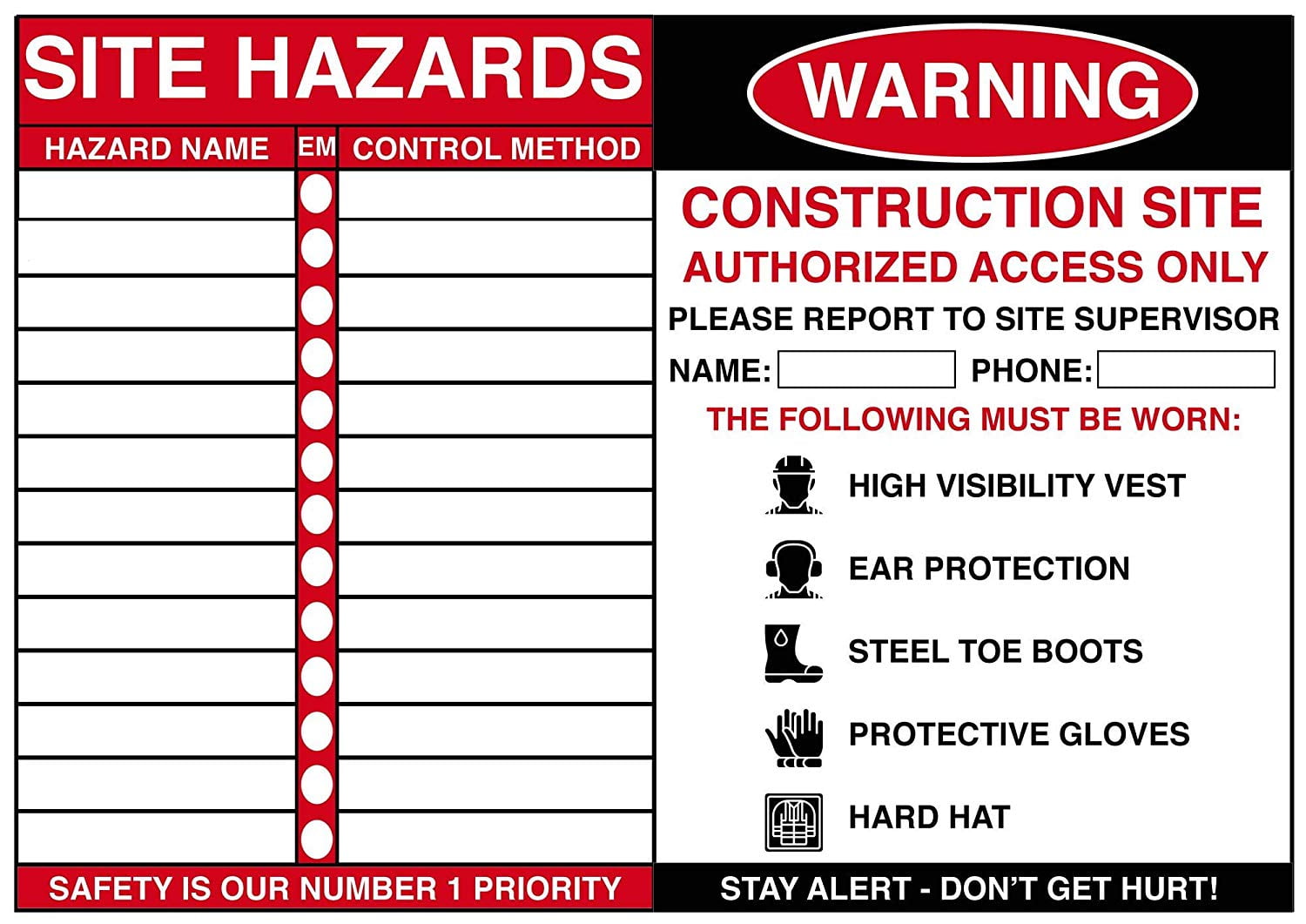 Vinyl Stickers - Hazard Board Sign - Safety and Warning Warehouse Signs ...