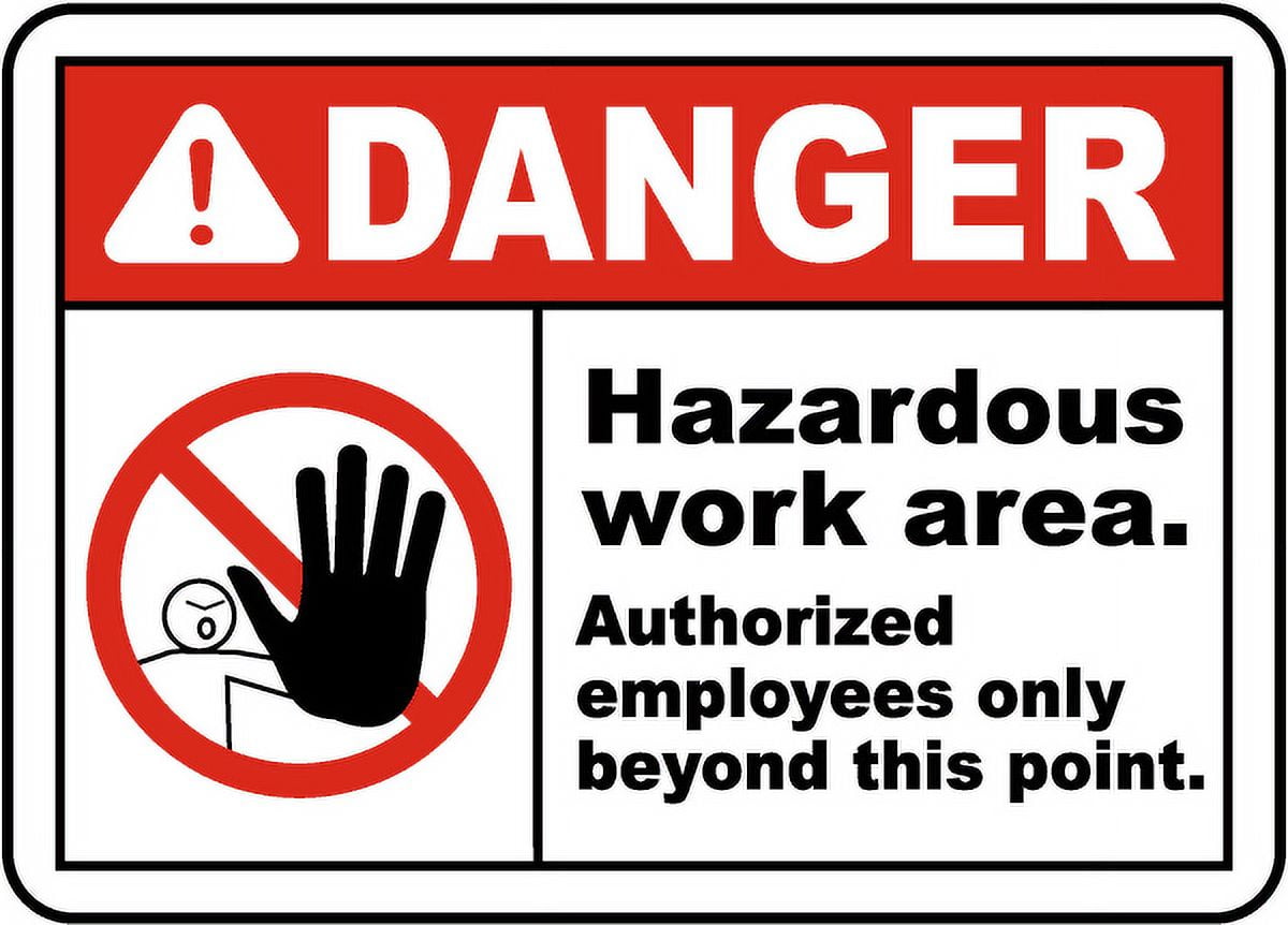 Vinyl Stickers - Hazardous Area Authorized Only Sign U7 - Safety and ...