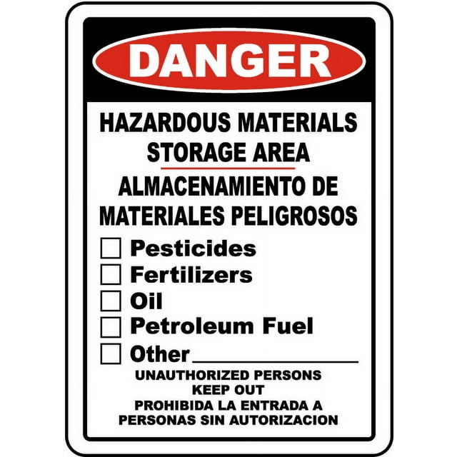 Vinyl Stickers - Hazardous Materials Storage Area Sign - Safety and ...