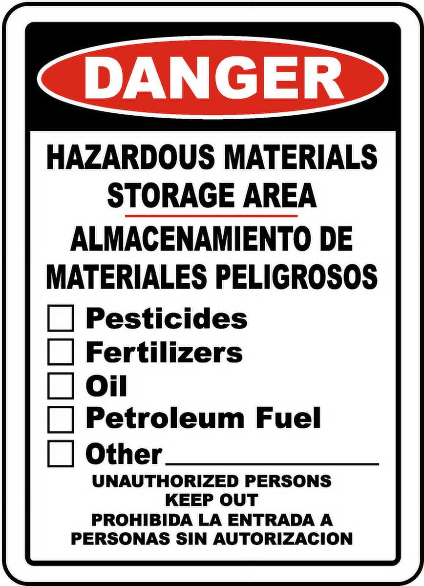 Vinyl Stickers - Hazardous Materials Storage Area Sign - Safety and ...