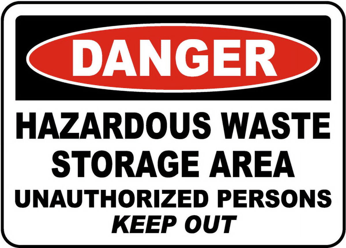 Vinyl Stickers - Hazardous Waste Storage Area Sign - Safety and Warning ...
