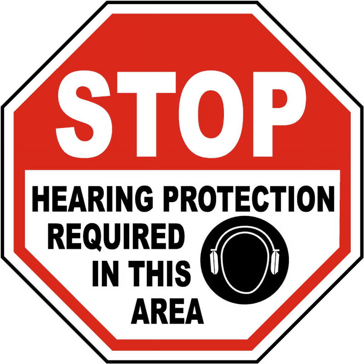 Vinyl Stickers - Hearing Protection Required Sign 11 - Safety and ...
