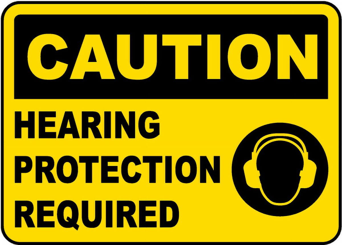 Vinyl Stickers - Hearing Protection Required Sign 2 - Safety and ...