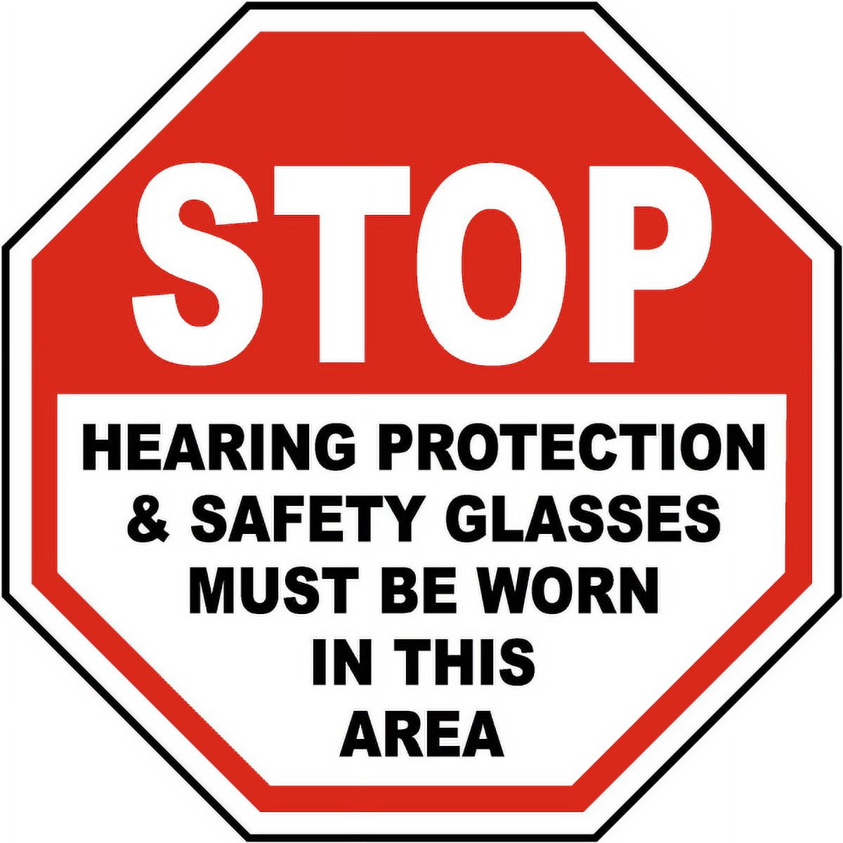 Vinyl Stickers - Hearing Protection & Safety Glasses Sign 3 - Safety ...