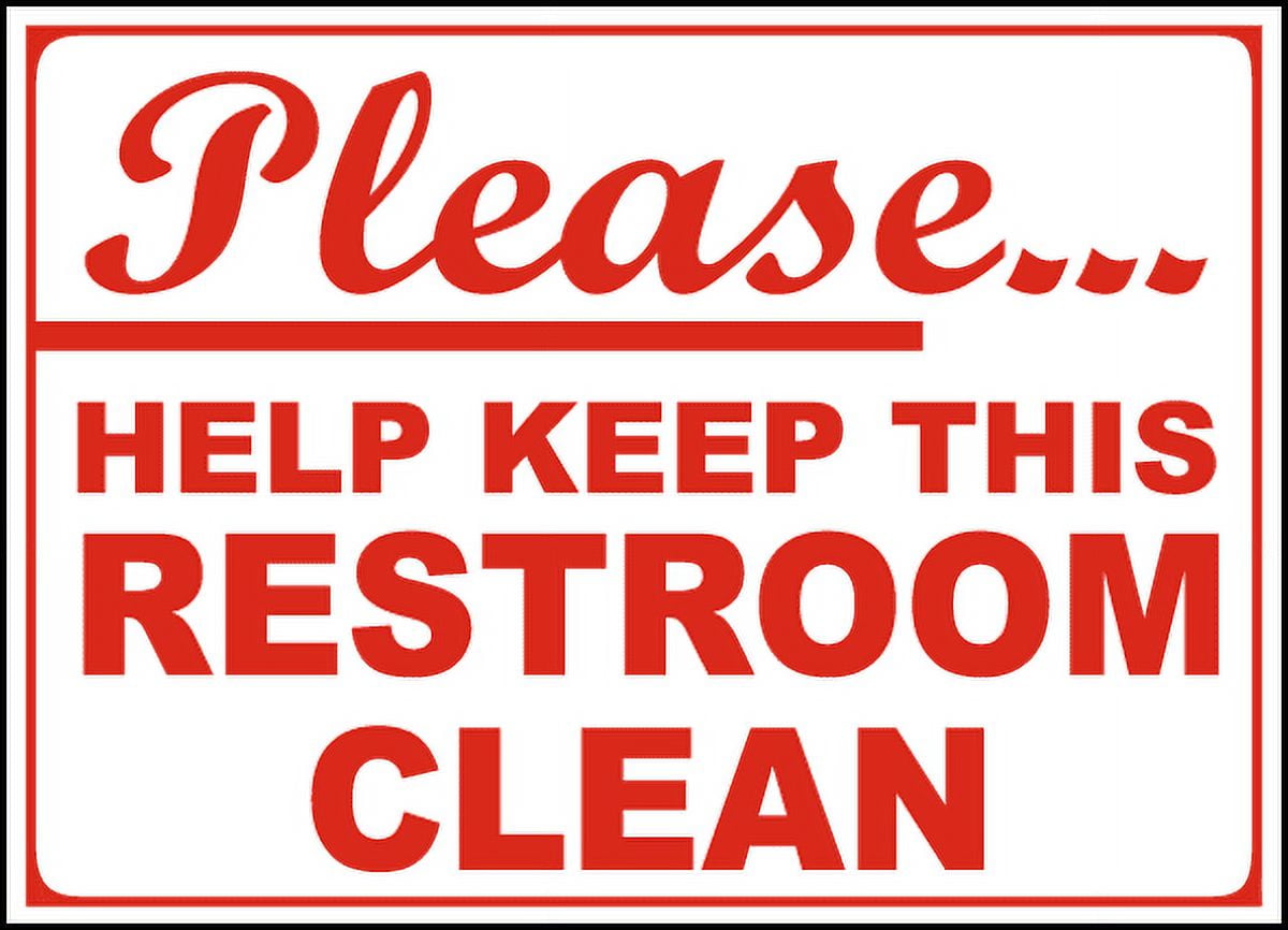 Vinyl Stickers - Help Keep Restroom Clean Sign - Safety and Warning ...