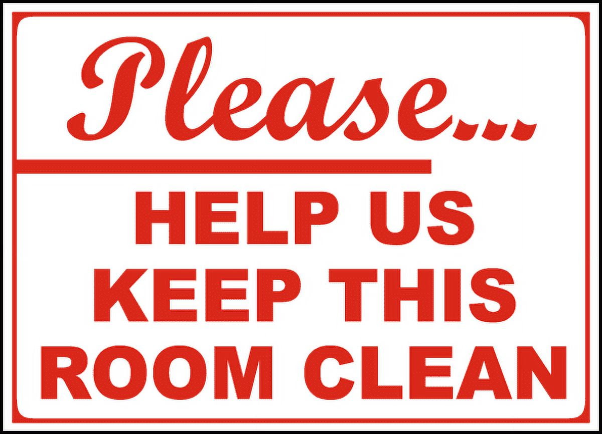 Vinyl Stickers - Help Us Keep This Room Clean Sign - Safety and Warning ...