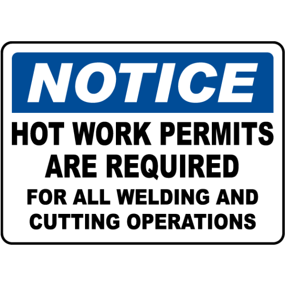 Vinyl Stickers - Hot Work Permit Required Sign - Safety and Warning ...