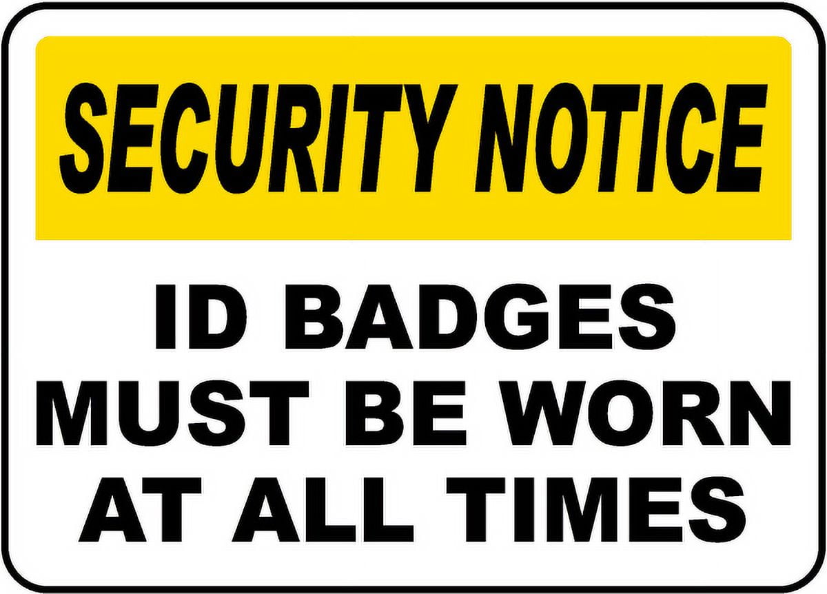 Vinyl Stickers - ID Badges Must Be Worn Sign - Safety and Warning ...