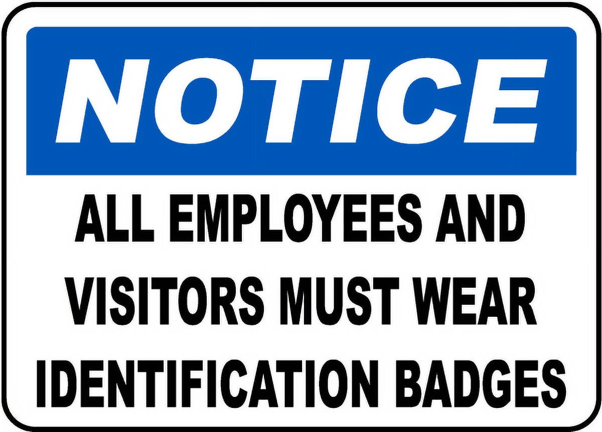 Vinyl Stickers - Identification Badges Must Be Worn Sign - Safety and ...