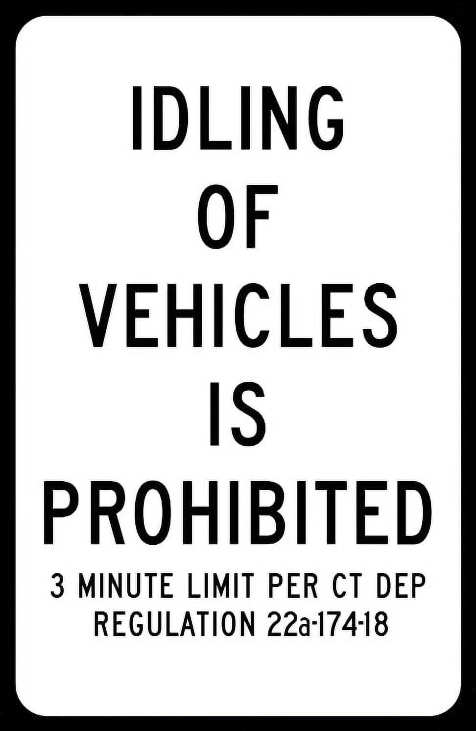 Vinyl Stickers - Idling of Vehicles is Prohibited Sign - Safety and ...