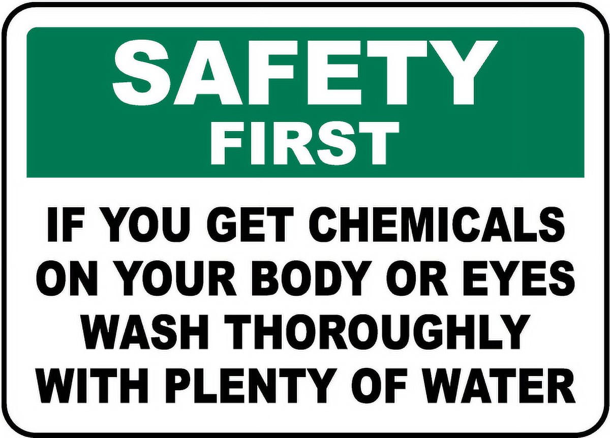 Vinyl Stickers - If You Get Chemicals on Your Body Sign - Safety and ...