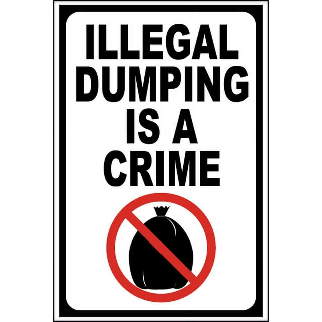 Vinyl Stickers - Illegal Dumping is A Crime Sign - Safety and Warning ...