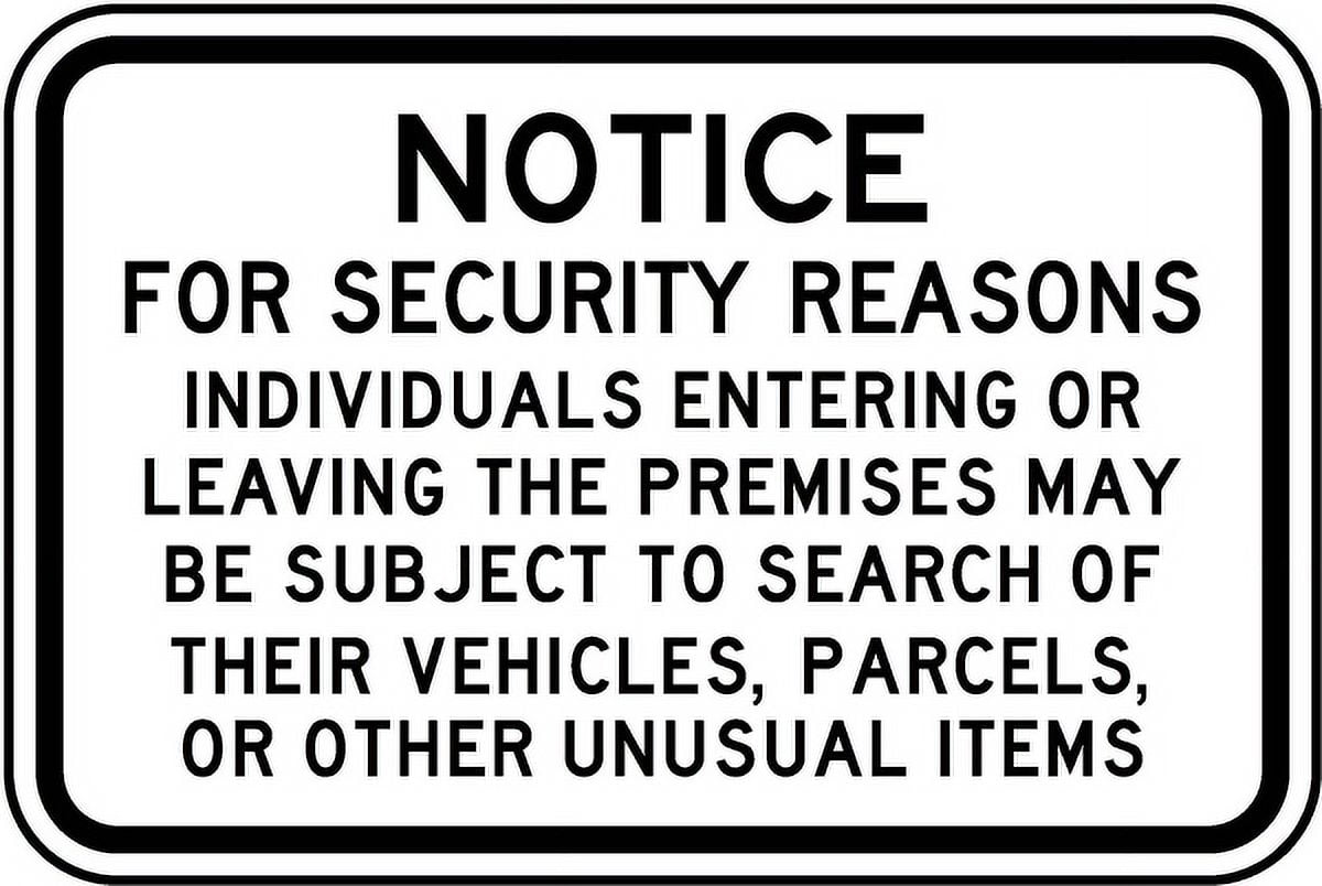 Vinyl Stickers - Individuals Subject to Search Sign Y7 - Safety and ...