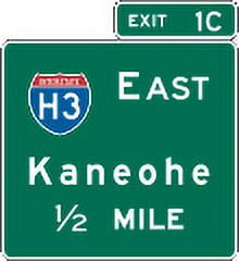 Vinyl Stickers - Interchange Advance Guide, Hawaii - Safety and Warning ...