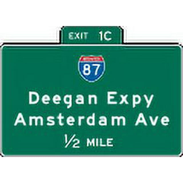 Vinyl Stickers - Interchange Advance Guide, New York State - Safety and ...