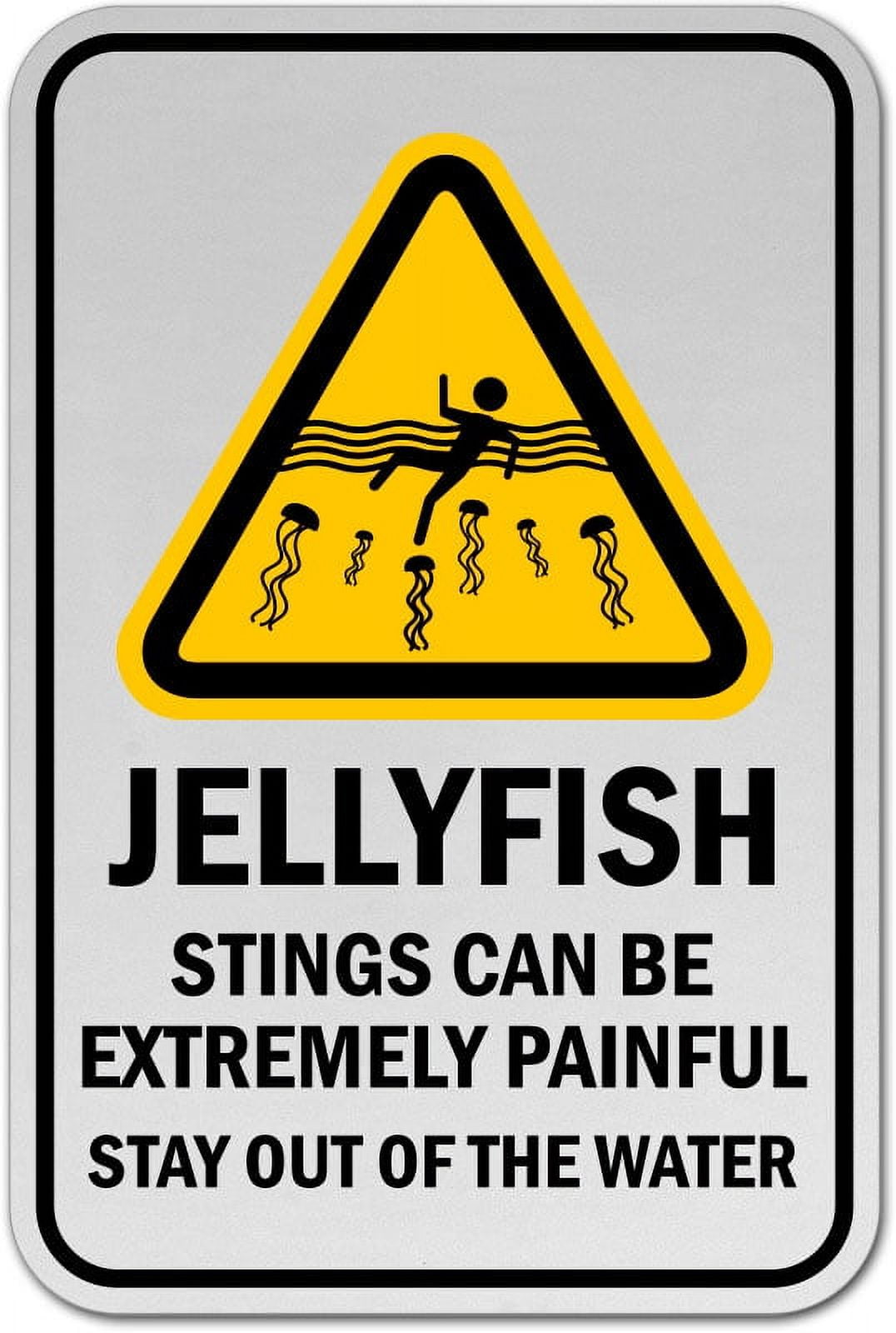 Vinyl Stickers - Jellyfish Sting Can Be Painful Sign Z4 - Safety and ...