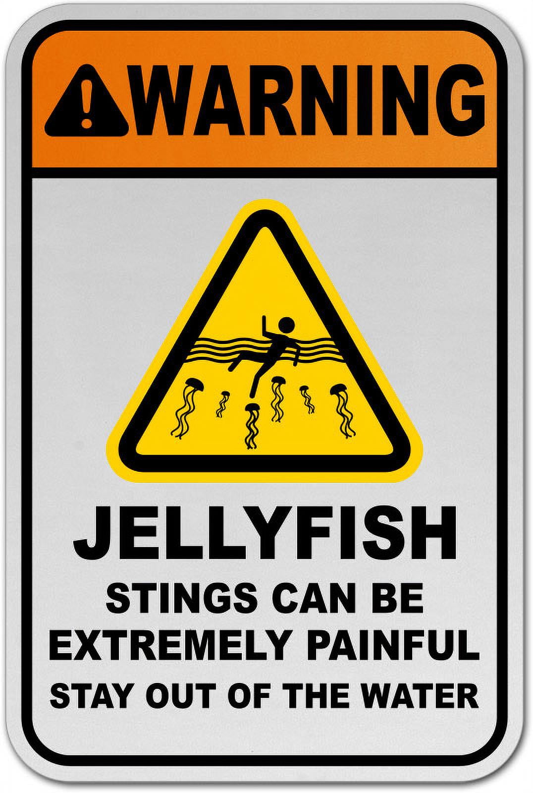 Vinyl Stickers - Jellyfish Sting Can Be Painful Sign Z5 - Safety and ...