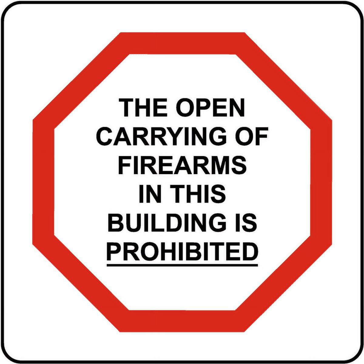 Vinyl Stickers - Kansas No Open Carrying Sign - Safety and Warning ...