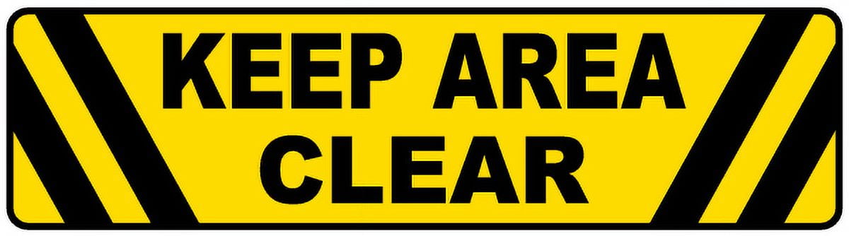 Vinyl Stickers - Keep Area Clear Floor Sign - Safety and Warning ...