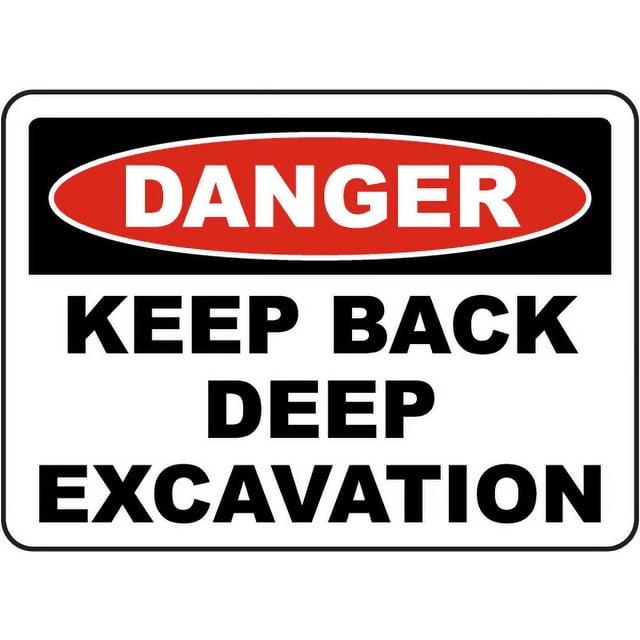 Vinyl Stickers - Keep Back Deep Excavation Sign - Safety and Warning ...