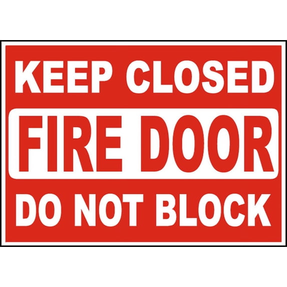 Vinyl Stickers - Keep Closed Do Not Block Fire Door Sign - Safety and ...