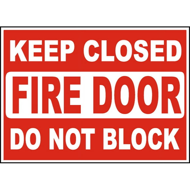 Vinyl Stickers - Keep Closed Do Not Block Fire Door Sign - Safety and ...