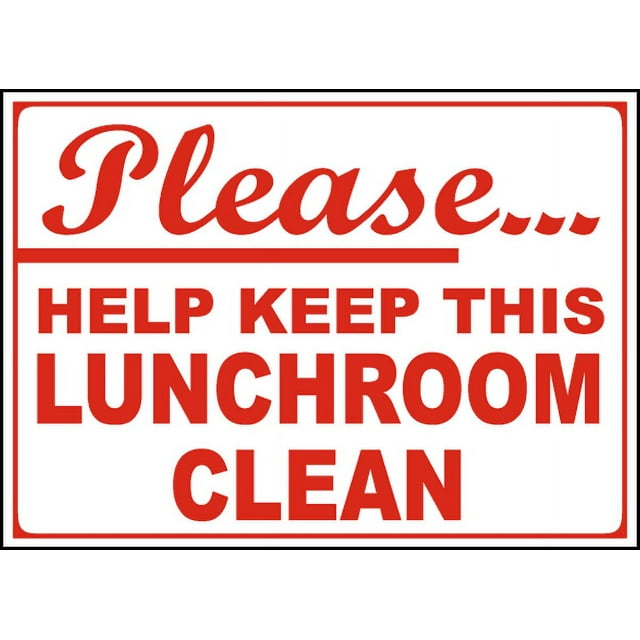 Vinyl Stickers - Keep Lunchroom Clean Sign - Safety and Warning ...