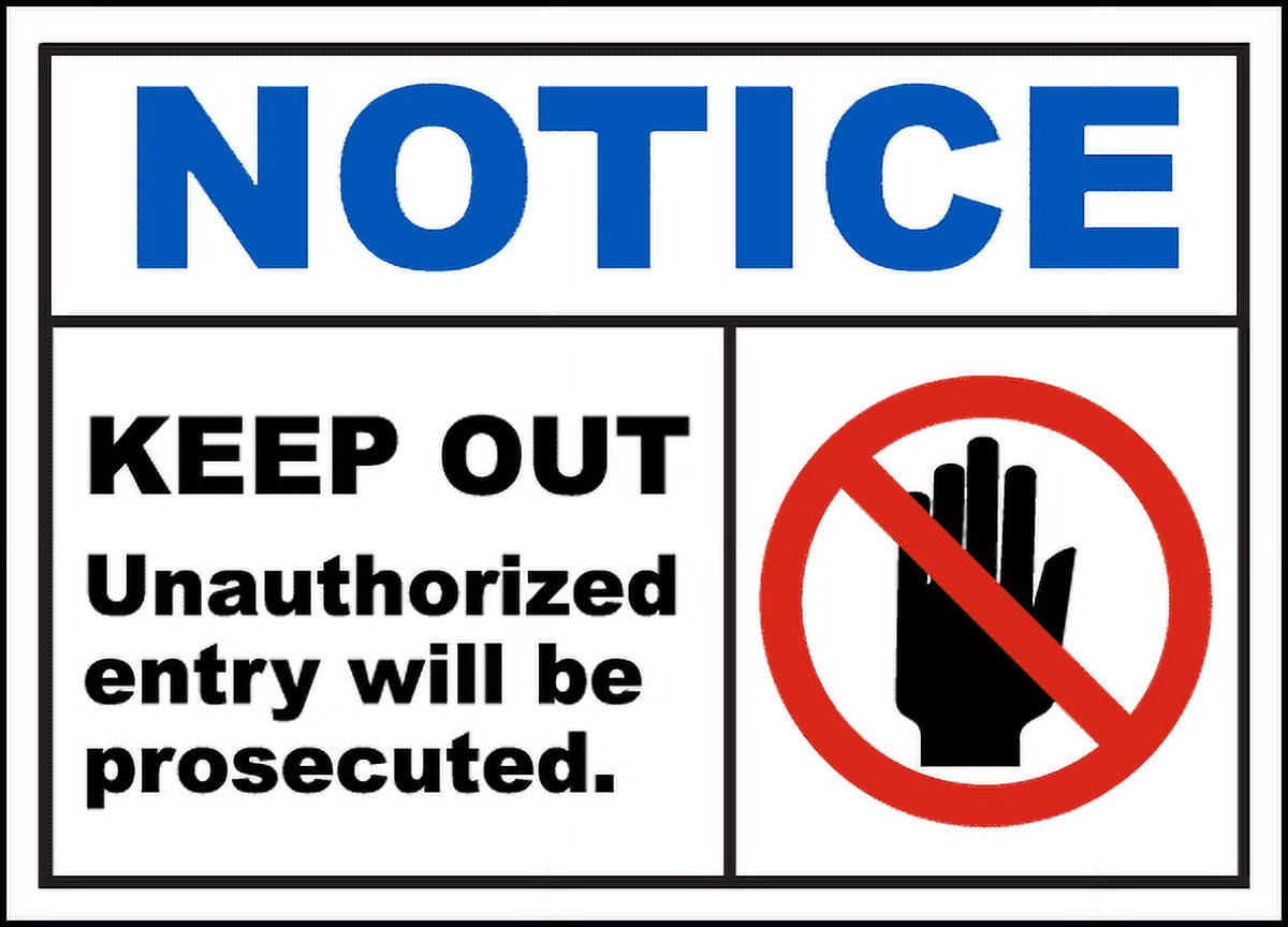 Vinyl Stickers - Keep Out Entry Will Be Prosecuted Sign - Safety and ...