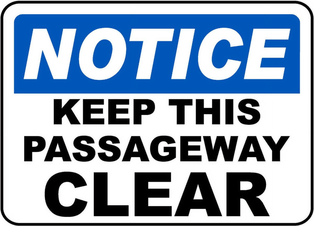 Vinyl Stickers - Keep Passageway Clear Sign B6 - Safety and Warning ...