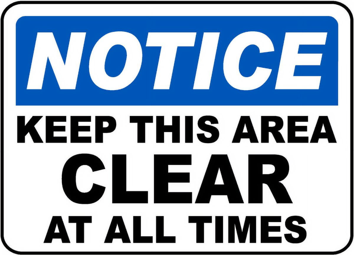 Vinyl Stickers - Keep This Area Clear at All Times Sign C3 - Safety and ...
